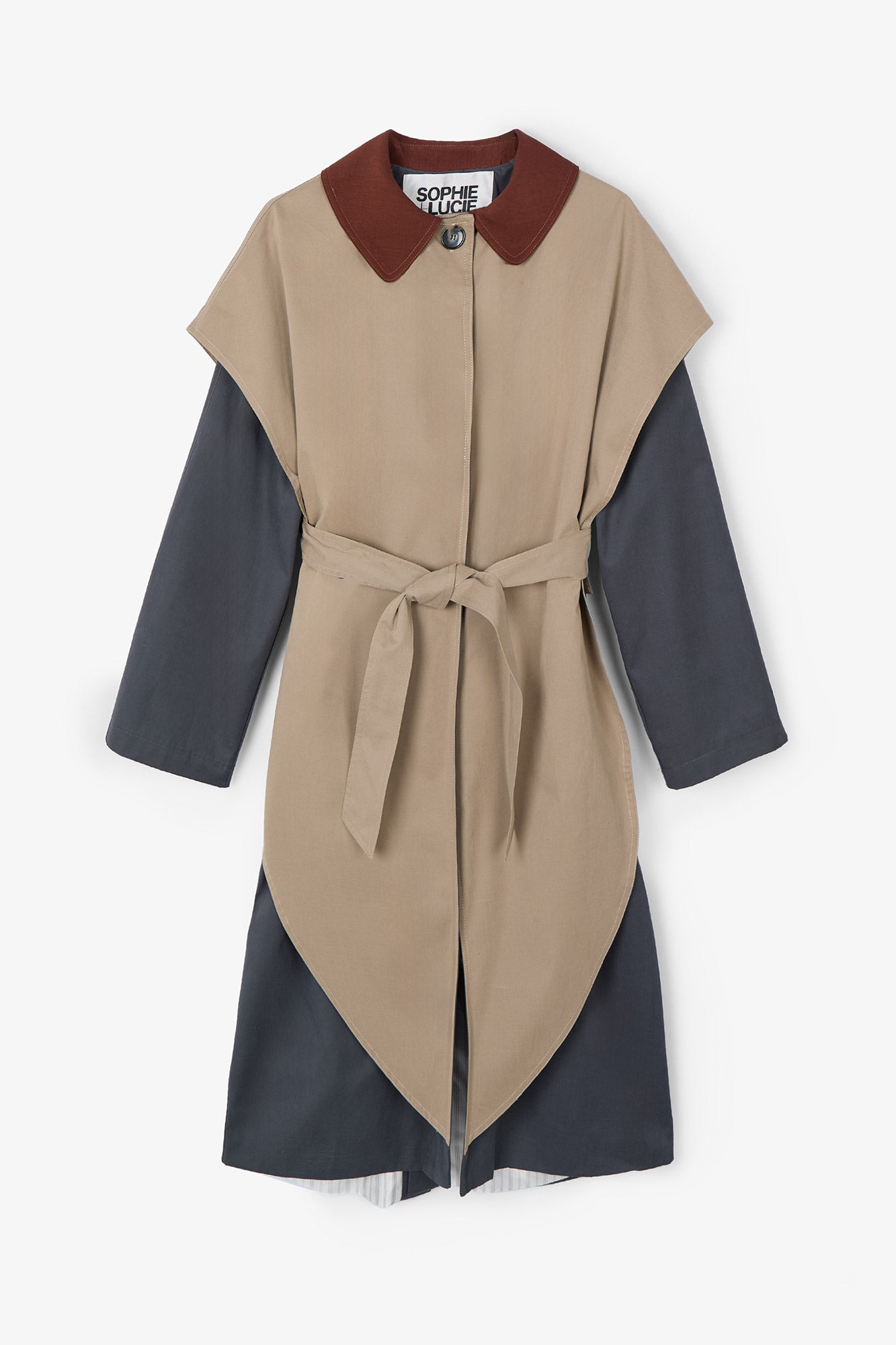 Taupe waterproof cape mackintosh | Sophie and Lucie